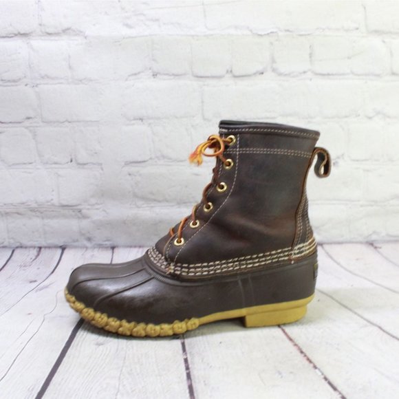 L.L. Bean | Shoes | Ll Bean Brown Tumbled Leather Green Plaid Chamois ...